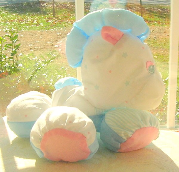 Puffalump Pony Blue Thin Striped Zebra Fisher Price