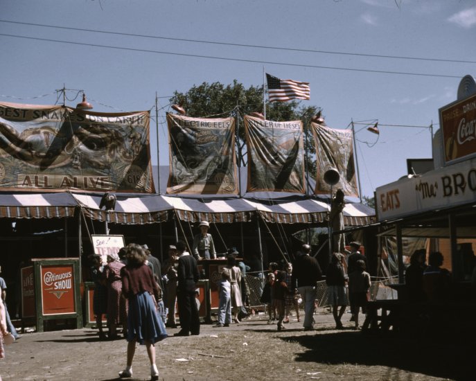 CARNIVAL SIDE SHOW MONSTERS REPTILES VINTAGE PHOTO WORLD OF MIRTH 1941 ...