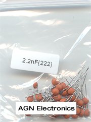 20 X 0.0022uF (2.2nF 2200pF 222)Ceramic Capacitors 50V