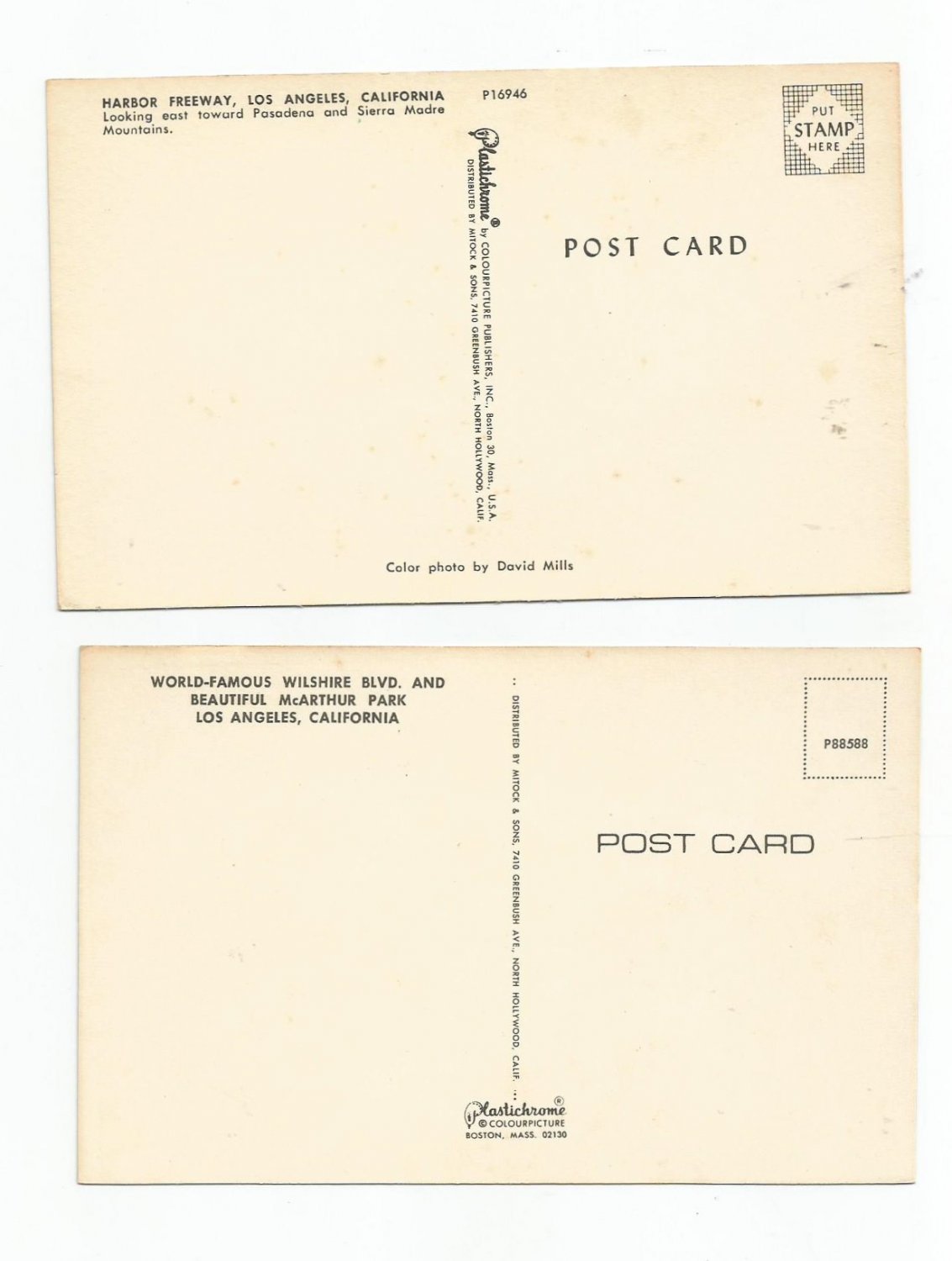 Vintage Postcards Los Angeles, California, Good Condition