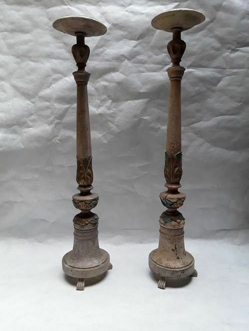 Kerala India Colonial Church Altar Candlesticks