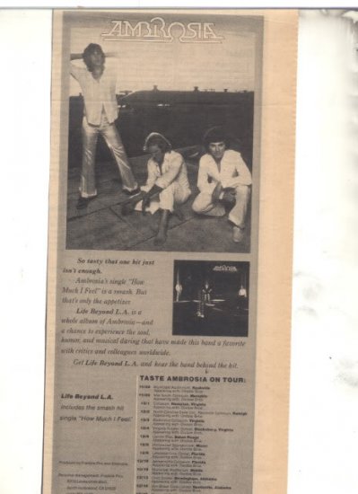 * 1978 AMBROSIA PROMO TOUR AD