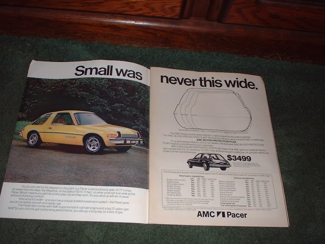 1976 AMC PACER VINTAGE CAR AD 2-PAGE
