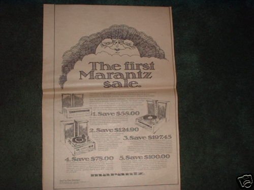 * 1970 MARANTZ MODEL 22 26 27 RECEIVER POSTER TYPE AD