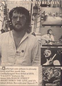 1978 GERRY RAFFERTY CITY TO CITY POSTER TYPE AD