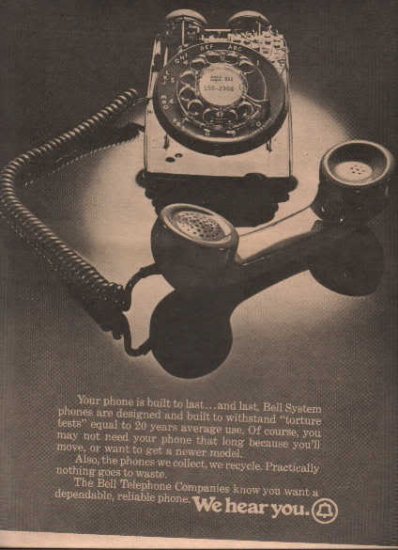* 1974 BELL TELEPHONE POSTER TYPE AD