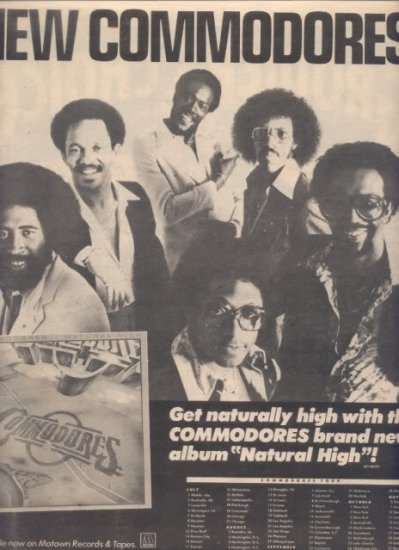 * 1978 THE COMMODORES POSTER TYPE TOUR AD