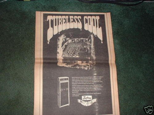 * 1970 KUSTOM AMP AMPLIFIER POSTER TYPE PROMO AD