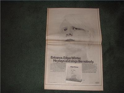 1970 EDGAR WINTER POSTER TYPE AD