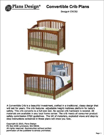 Convertible Crib/full Bed Furniture Woodworking Plans, Design #CRCN2