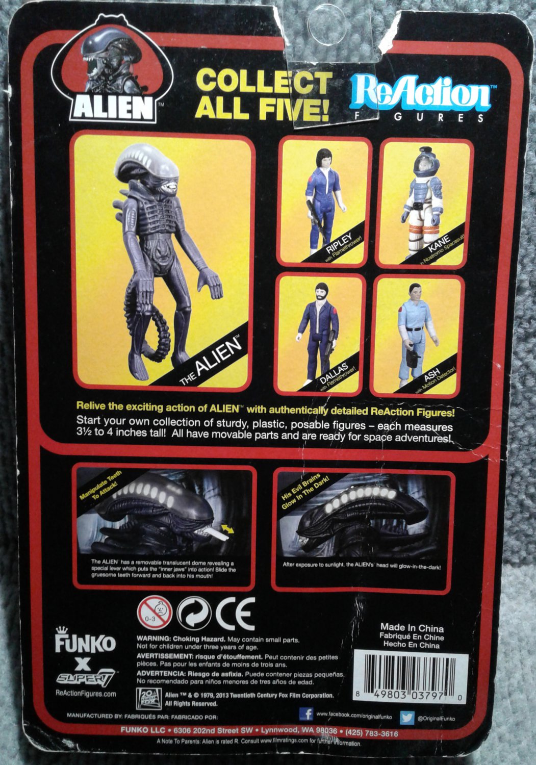 FUNKO - ReAction figures - ALIEN - 5 Figure Set - Ripley, Kane, Alien ...