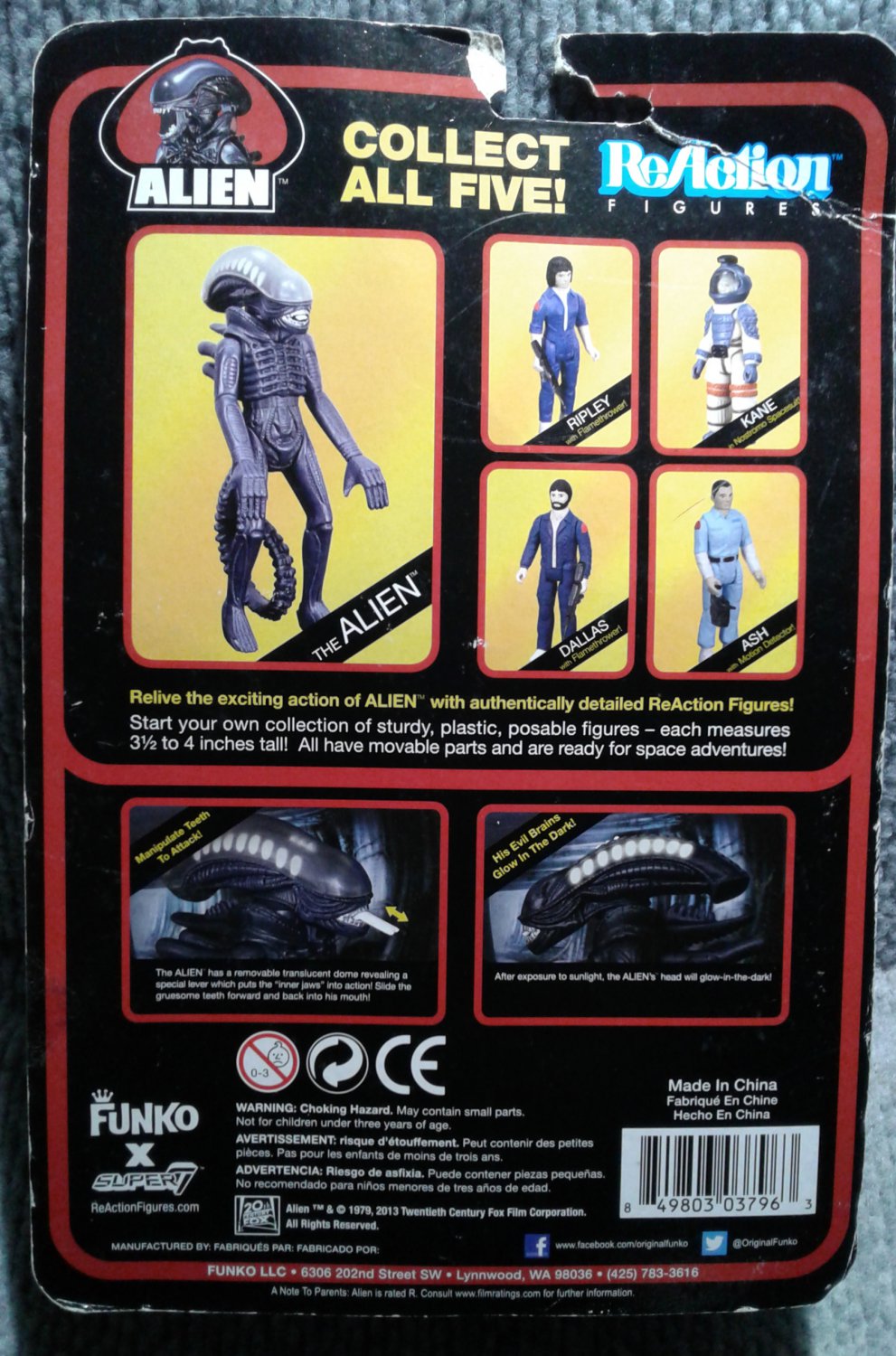 FUNKO - ReAction figures - ALIEN - 5 Figure Set - Ripley, Kane, Alien ...