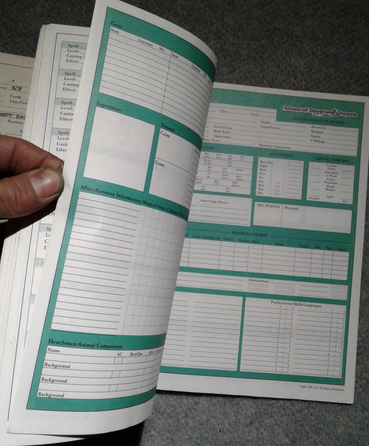Advanced Dungeons&Dragons(2nd Edition) Character Record sheets (COMPLETE) Advanced Dungeons&Dragons(2nd Edition) Character Record sheets (COMPLETE)