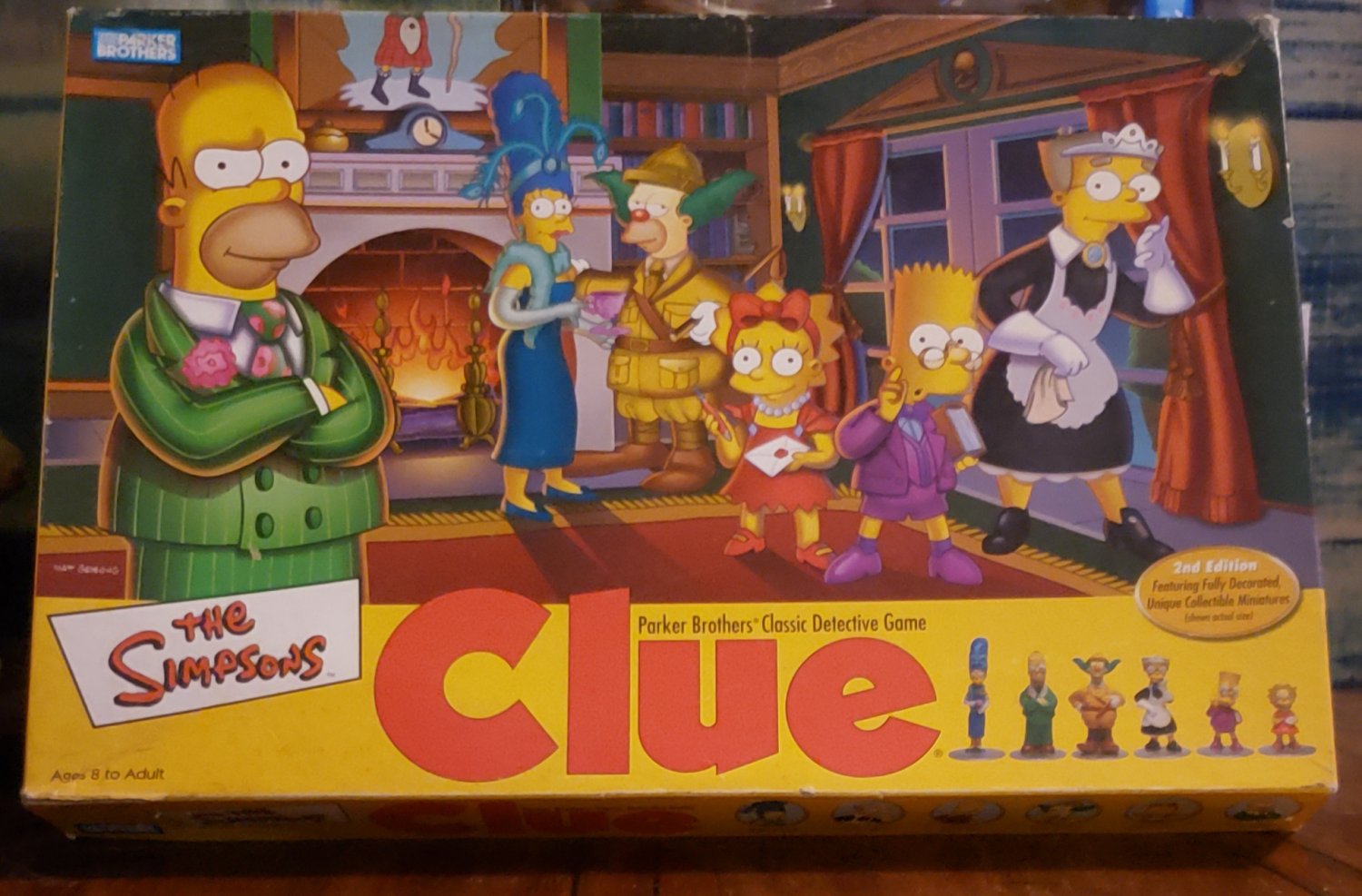 SIMPSONS CLUE -- CIB --- PLASTIC FIGURES, PEWTER WEAPONS