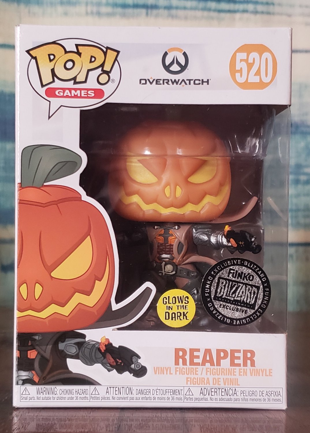FUNKO POP - BLIZZARD EXCLUSIVE - OVERWATCH - REAPER(GLOW IN THE DARK) #520