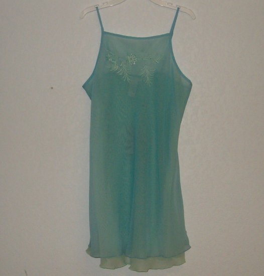 Turquoise Shear Babydoll Nightie by Mystique ~ Sz. Med