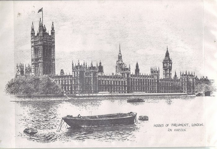 Ron Marsden Sketch of Houses of Parliament, London