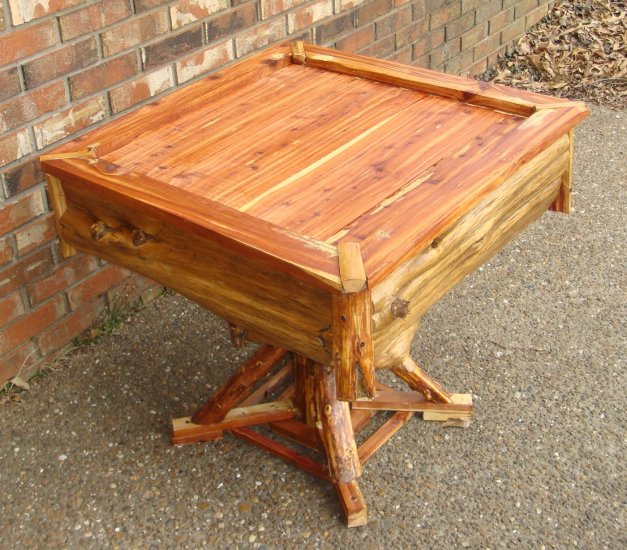 Rustic Cedar Table for indoor cabin / outdoor patio