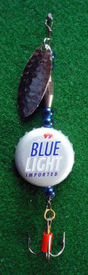 Novelty Fishing Lure - Labatt Blue Light Beer Cap Spinner
