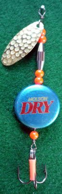 Novelty Fishing Lure - Molson Dry Beer Bottle Cap Spinner