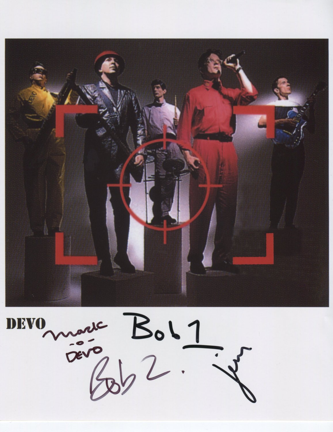 Devo (Band) FULLY SIGNED Photo + Certificate Of Authentication 100% Genuine