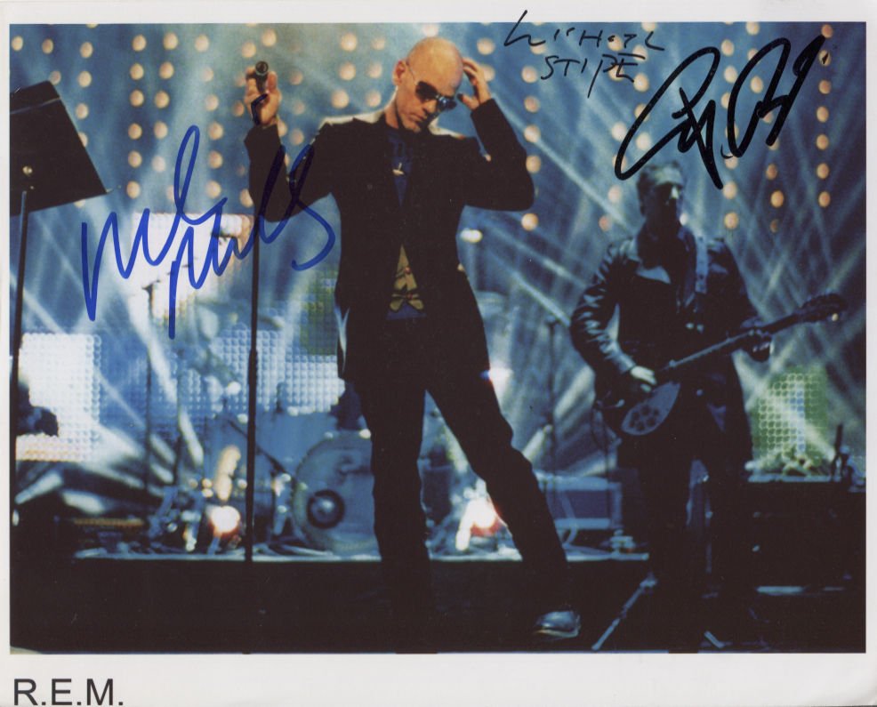 R.E.M. (Band) Michael Stipe + 2 SIGNED Photo Certificate Of ...