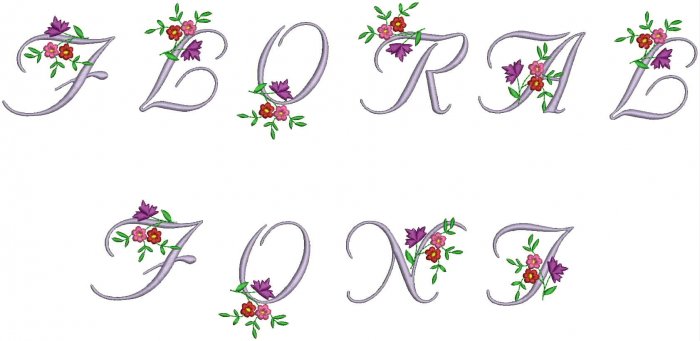 Floral Fonts Machine Embroidery Designs CD 4x4 THREADS