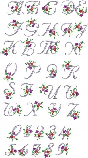 Floral Fonts Machine Embroidery Designs CD 4x4 THREADS