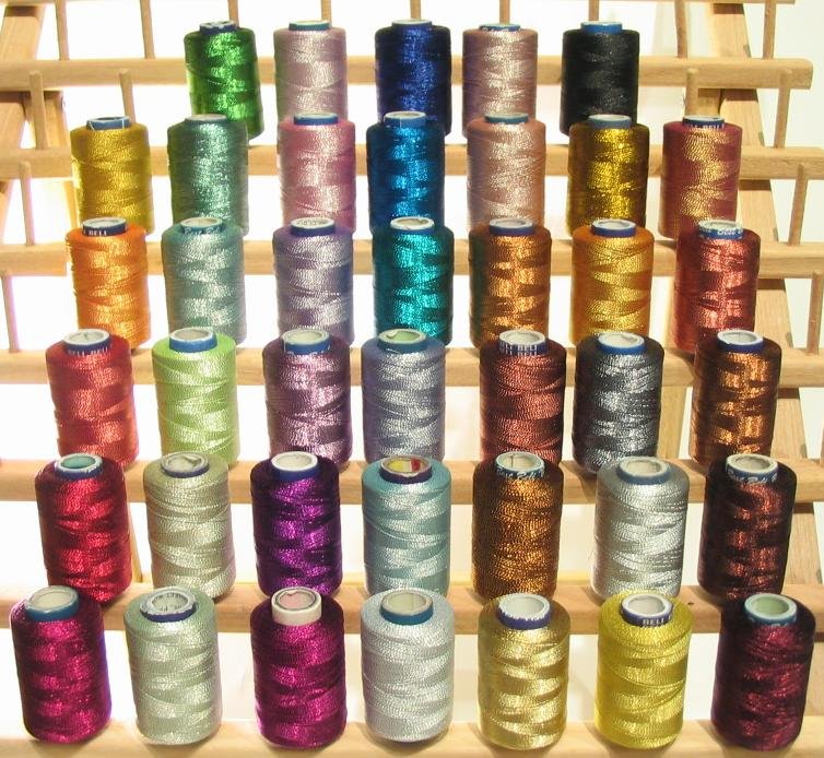 NEW 140 LARGE POLY Machine Embroidery Thread +Rack