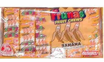 Albert's Frunas Banana Chews 48/4ct Wrapped Candy