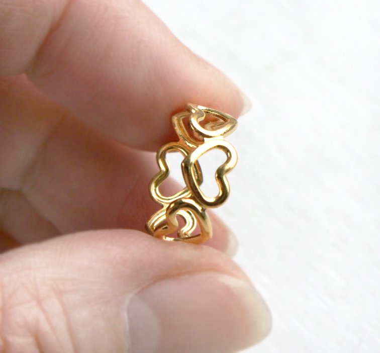 Gold Heart Ring / Little Finger Ring