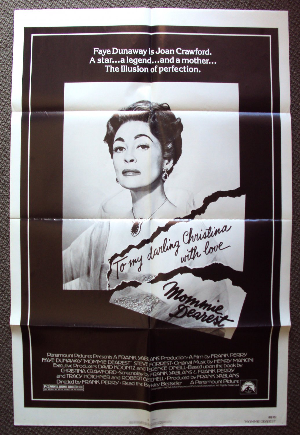 MOMMIE DEAREST Film POSTER JOAN CRAWFORD Faye Dunaway