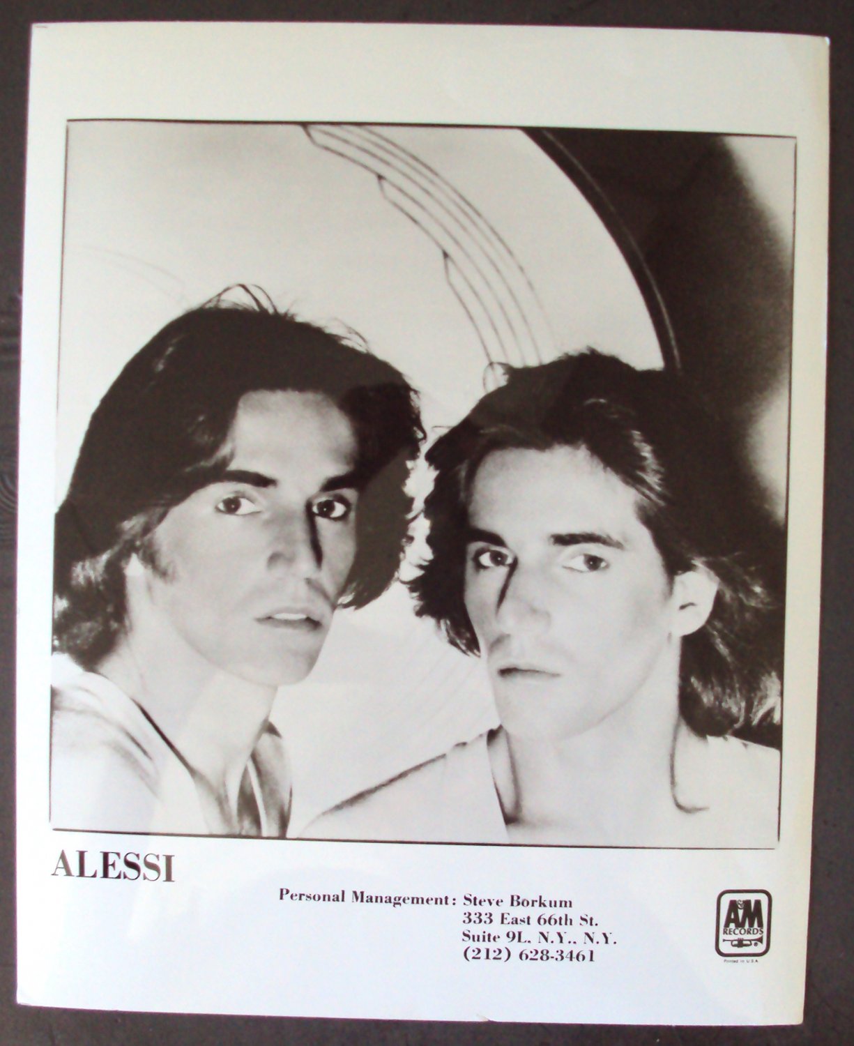 ALESSI BROTHERS Original A&M Photo BOBBY BILLY Bob Bill