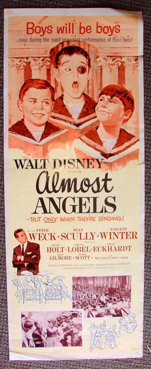 DISNEY Original ALMOST ANGELS Insert Movie POSTER Vienna Boys Choir ...