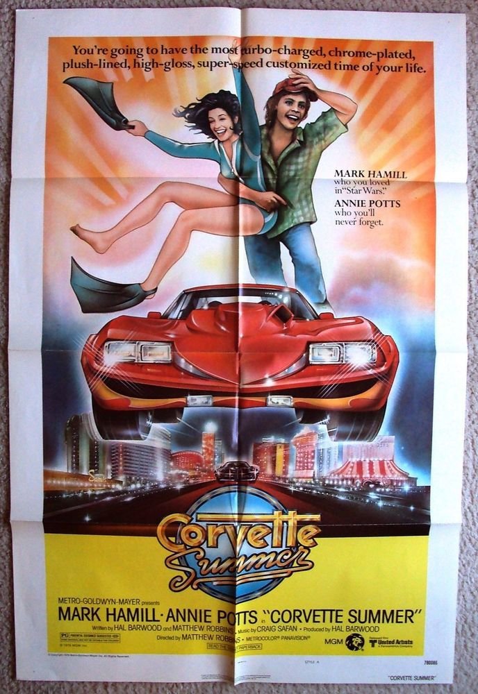 CORVETTE SUMMER Original 1-Sheet Movie POSTER Mark Hamill ANNIE POTTS ...