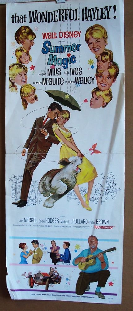 HAYLEY MILLS Original SUMMER MAGIC Walt Disney INSERT Movie POSTER Burl ...