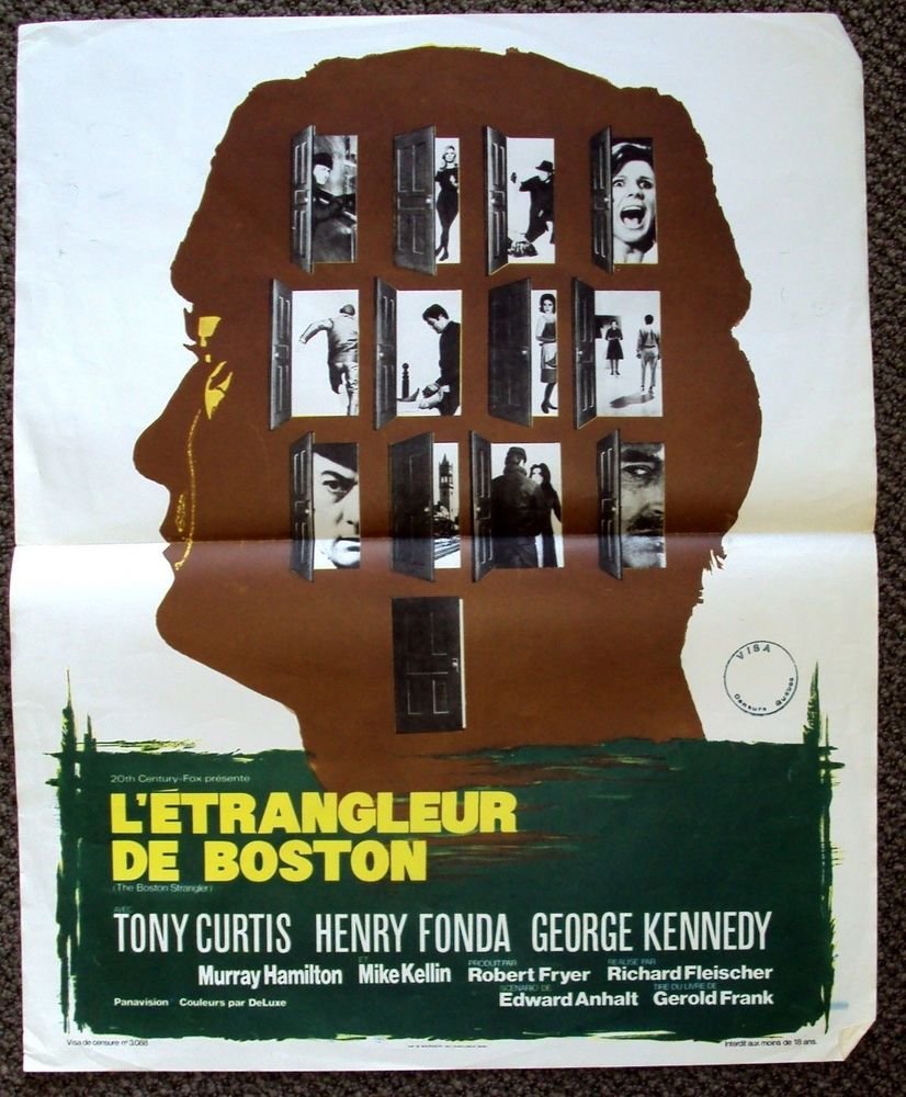 BOSTON STRANGLER Original Quebec MOVIE POSTER French TONY CURTIS Henry ...