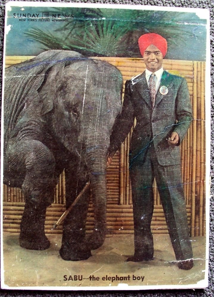 SABU The ELEPHANT BOY Laminated ORIGINAL Sunday 1942 New York Newspaper ...