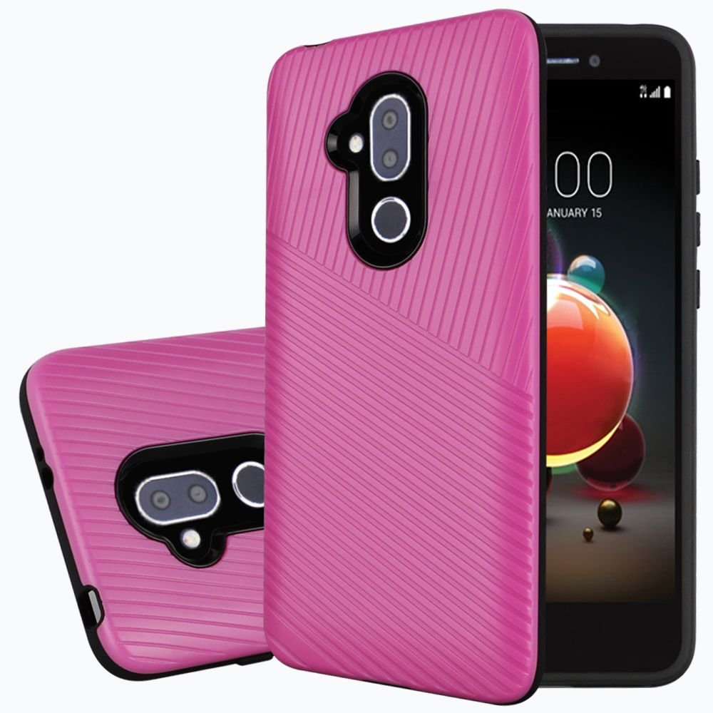 Alcatel 7 (2018) Phone Case Textured Embossed Lines Hard Plastic PC TPU ...