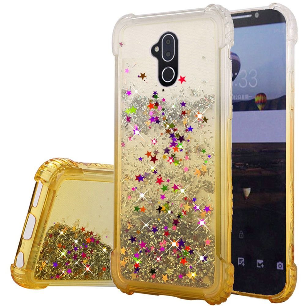 Alcatel 7 (2018) Phone Case Liquid Quicksand with Glitter Two Tone ...