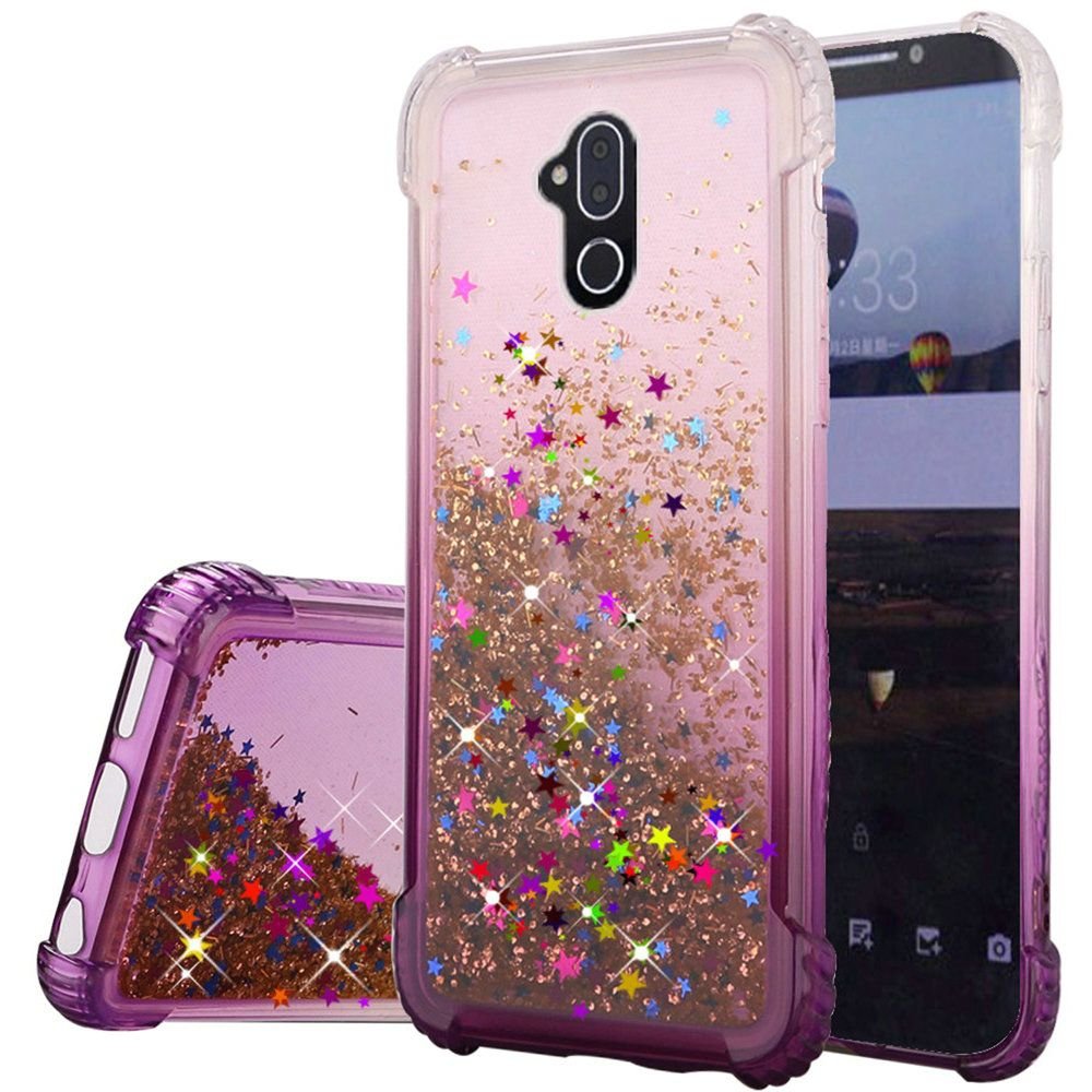 Alcatel 7 (2018) Phone Case Liquid Quicksand with Glitter Two Tone ...