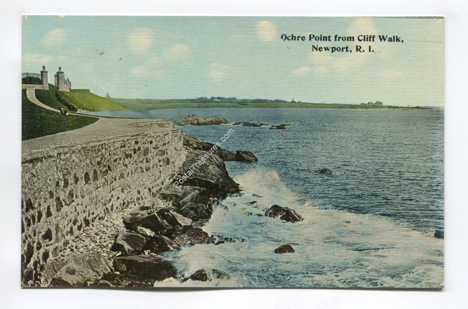 Ochre Point from Cliff Walk Newport Rhode Island Postcard