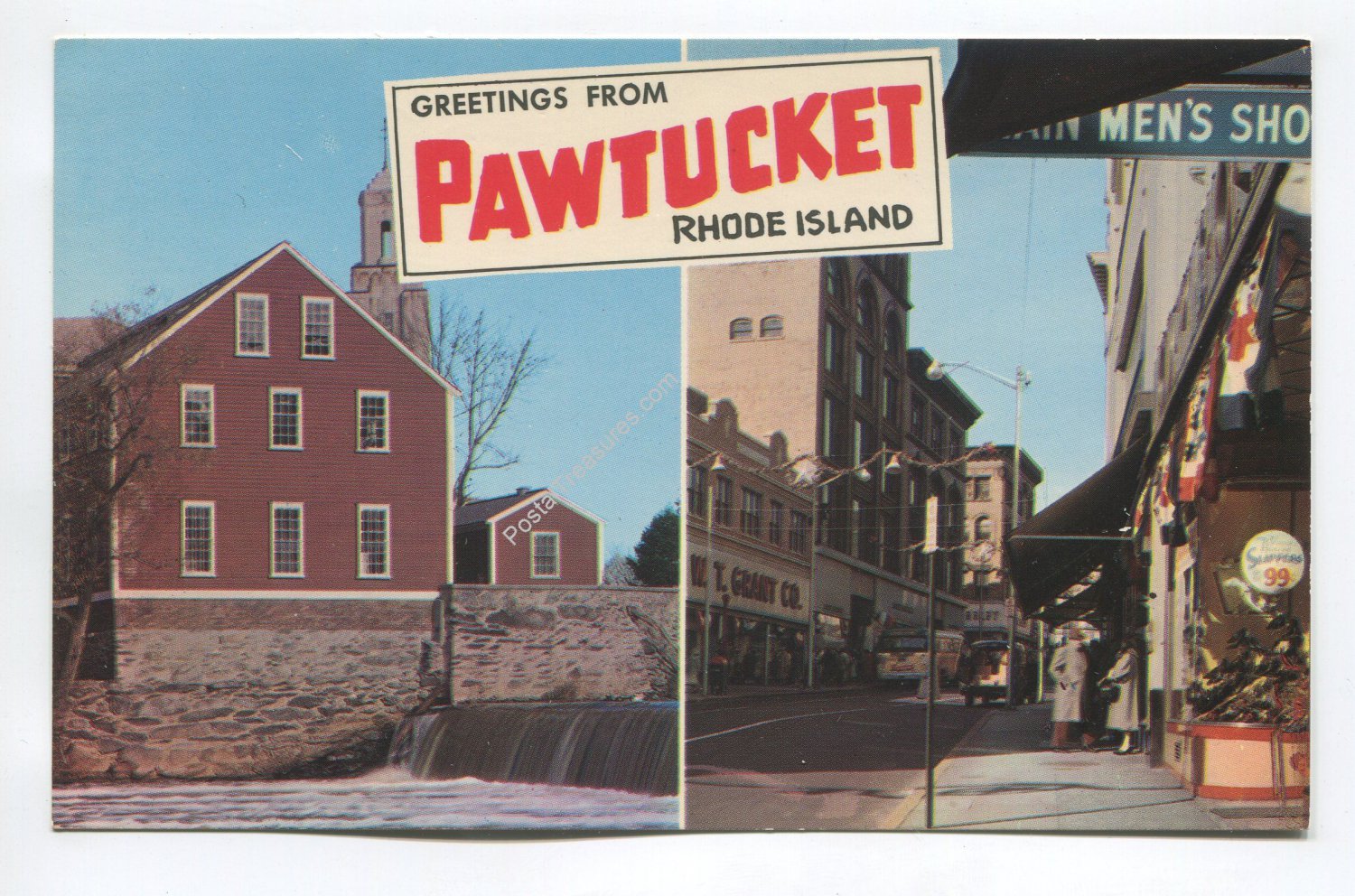 Greetings from Pawtucket Rhode Island Postcard