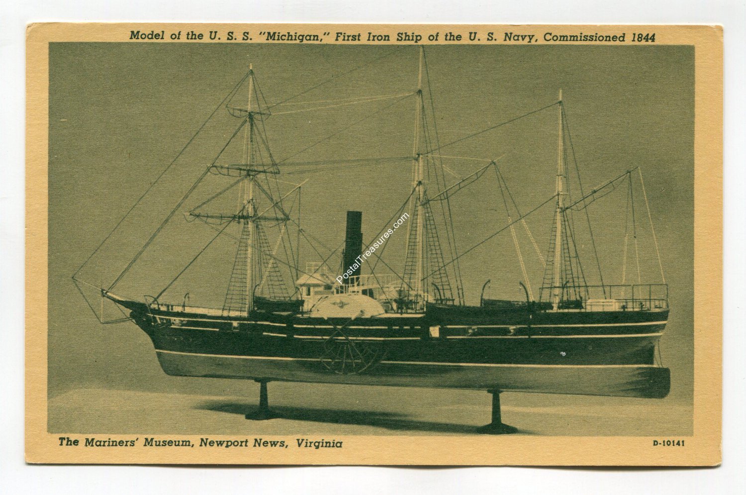 Model of USS Michigan The Mariners Museum Newport News Virginia Postcard