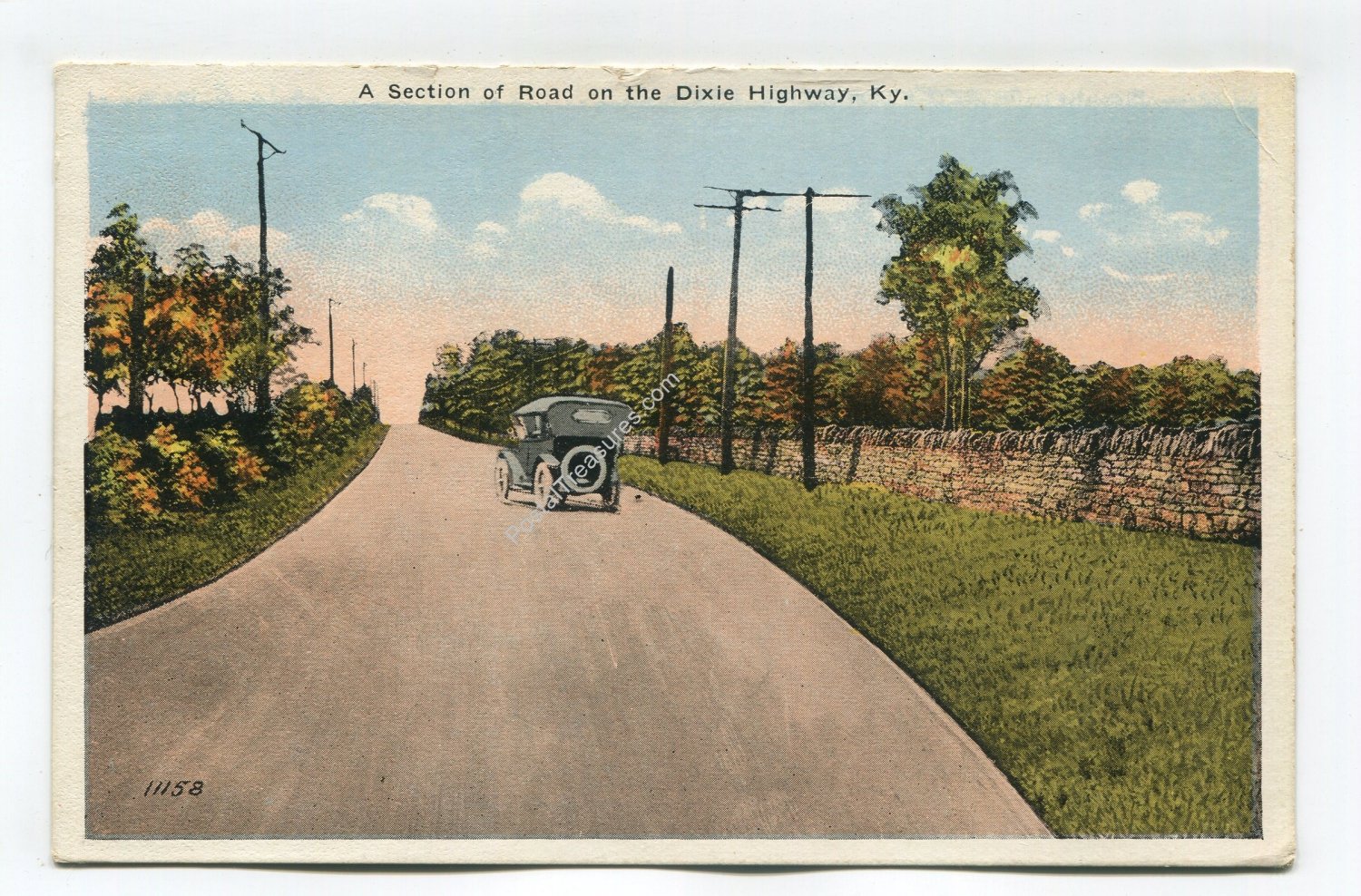 A Section of Road on the Dixie Highway Kentucky Postcard