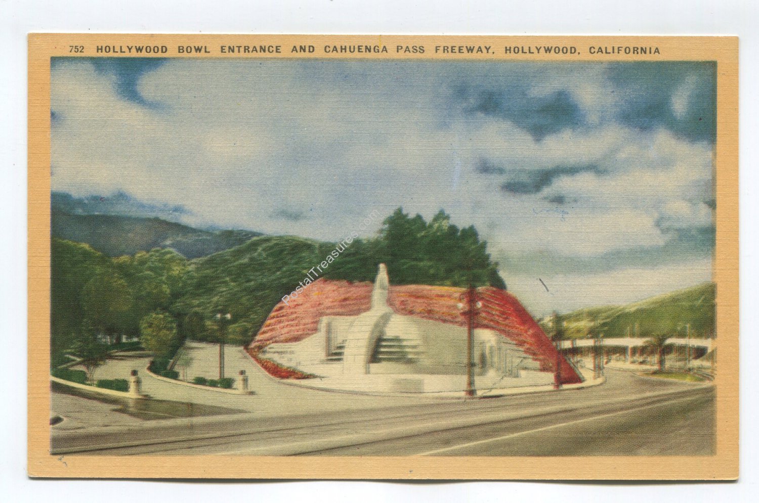 Hollywood Bowl Entrance and Cahuenga Pass Freeway Hollywood California ...