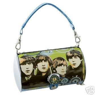THE BEATLES metal Cylinder Tote Purse handbag