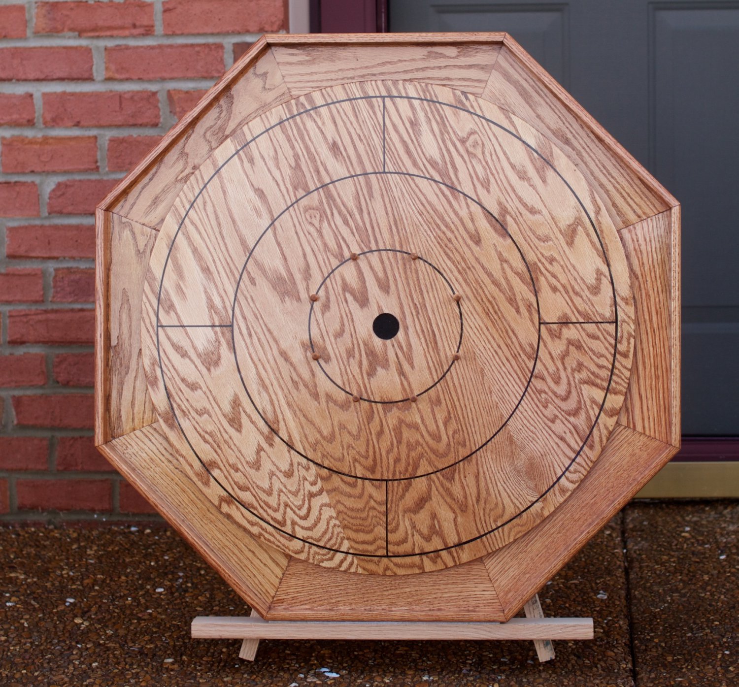 CUSTOM MADE OAK CROKINOLE FAMILY BOARD GAME #145