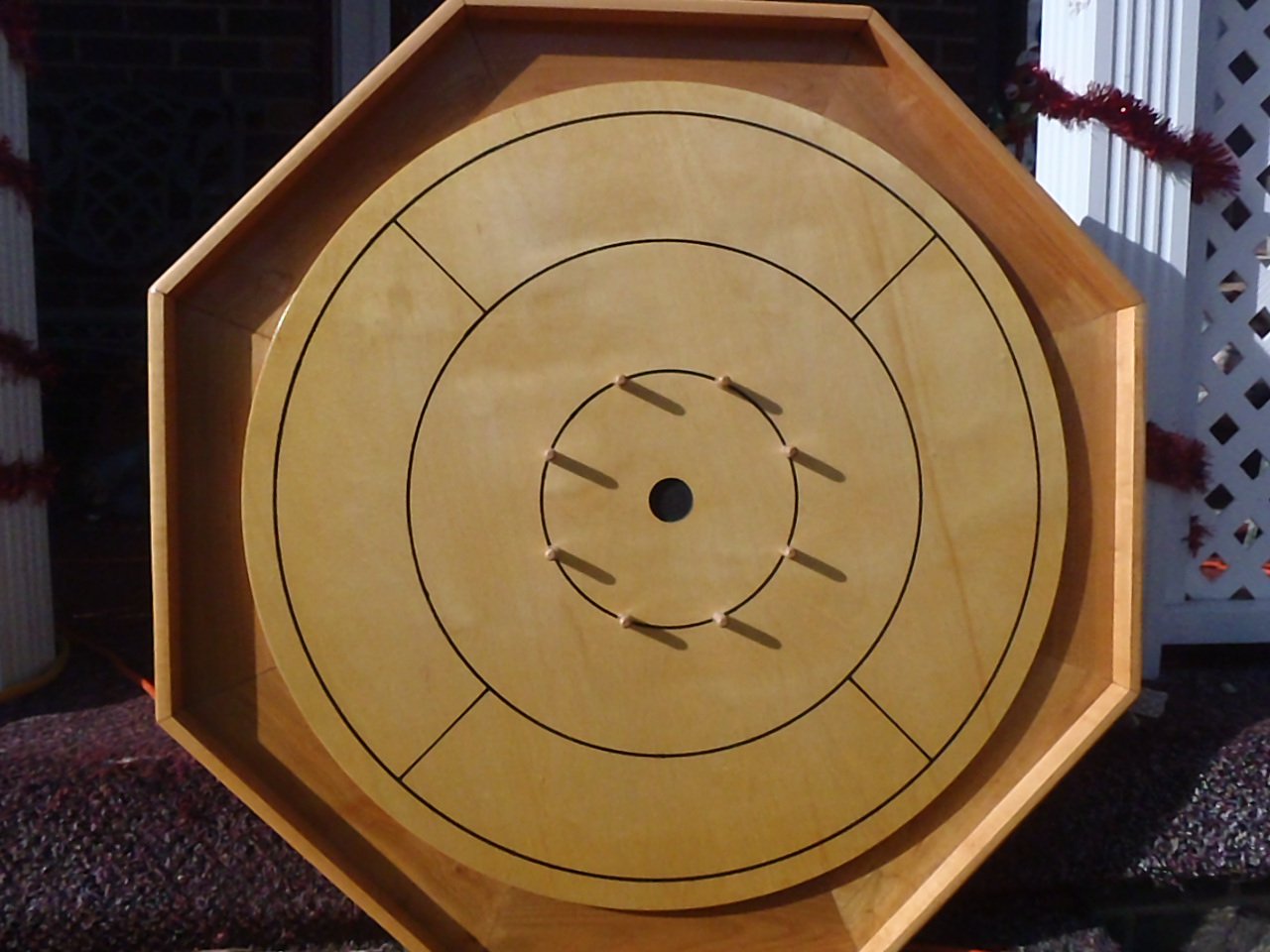 CUSTOM MADE MAPLE CROKINOLE FAMILY BOARD GAME #149