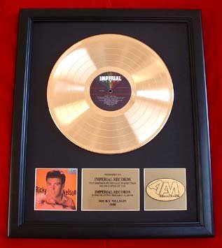 RICKY NELSON GOLD RECORD AWARD